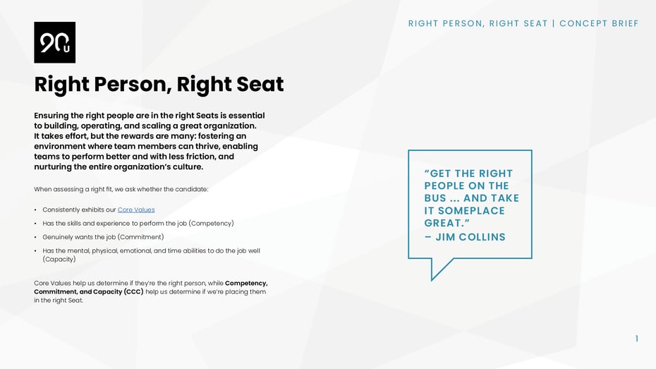 Right Person, Right Seat