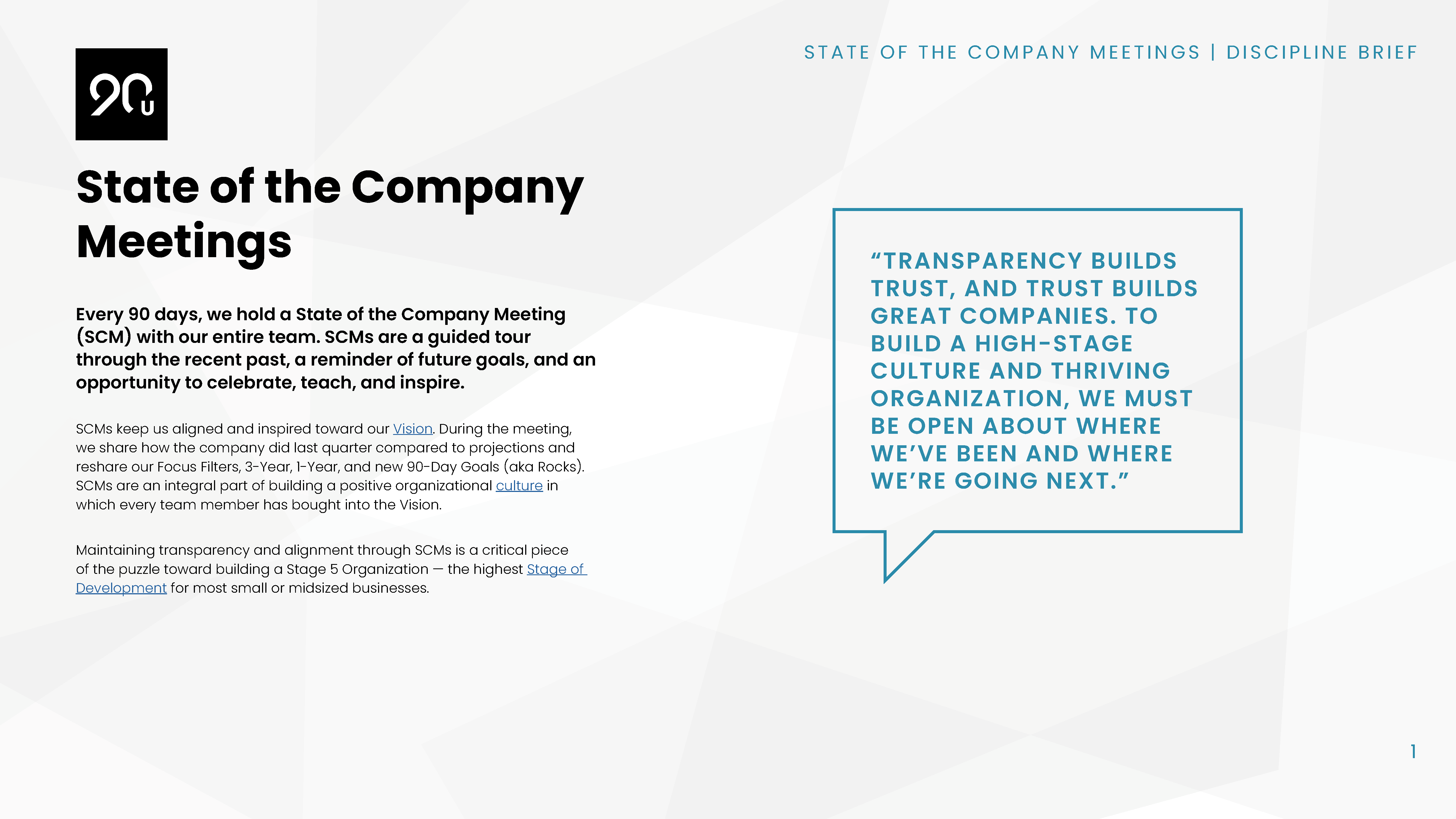 State of the Company Meetings