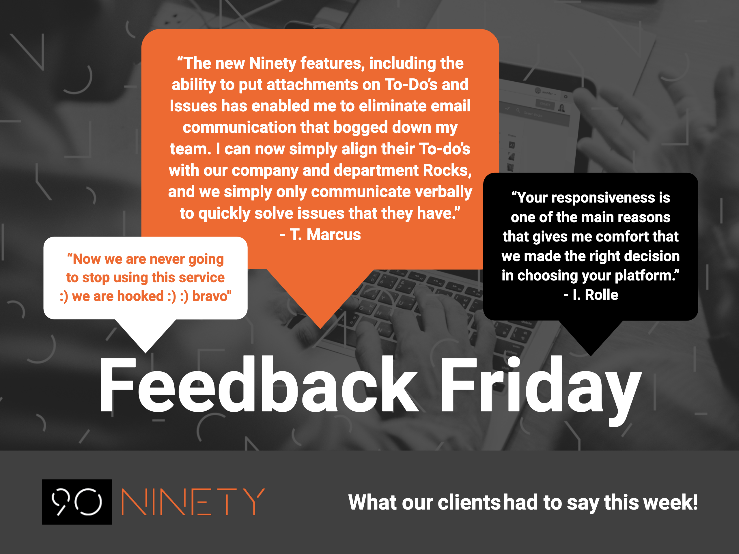 User Feedback - Testimonials | Ninety EOS Software