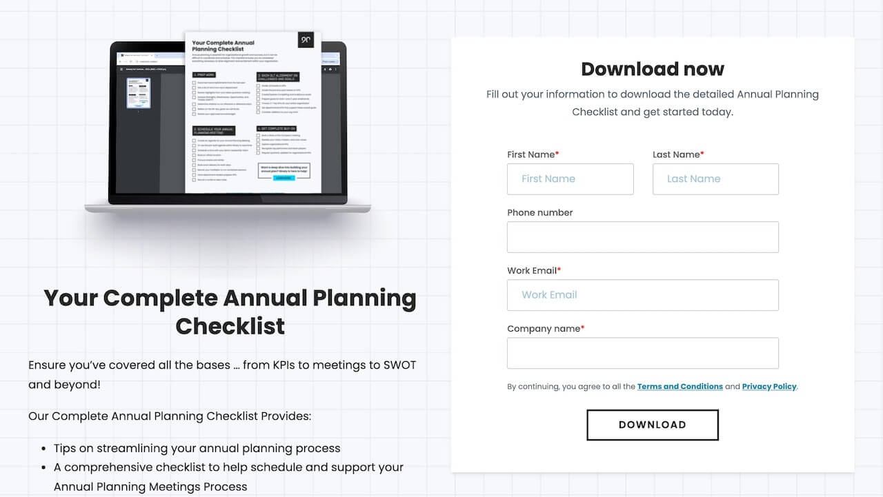 Annual Planning Checklist
